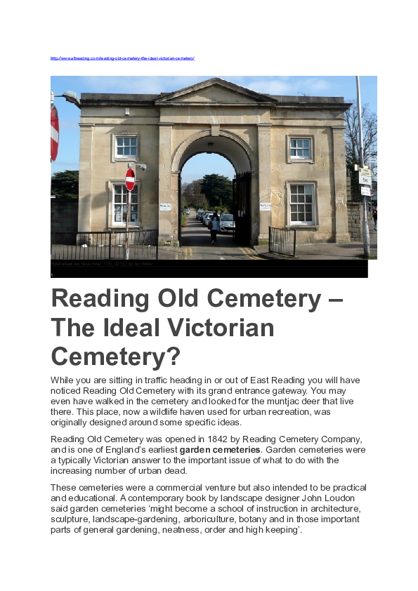 (DOC) Reading Old Cemetery – The Ideal Victorian Cemetery?