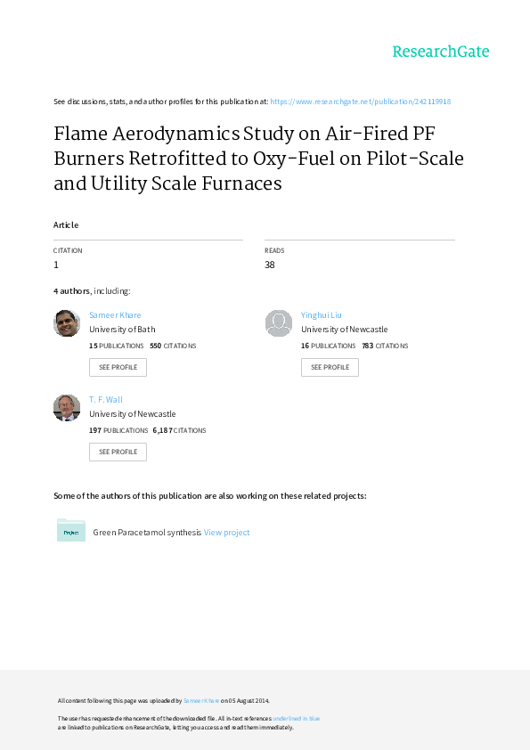 (PDF) Flame Aerodynamics Study on Air-Fired PF Burners Retrofitted to ...