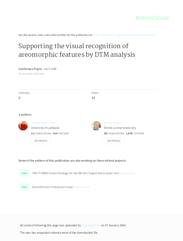 (PDF) Supporting the visual recognition of areomorphic features by DTM ...