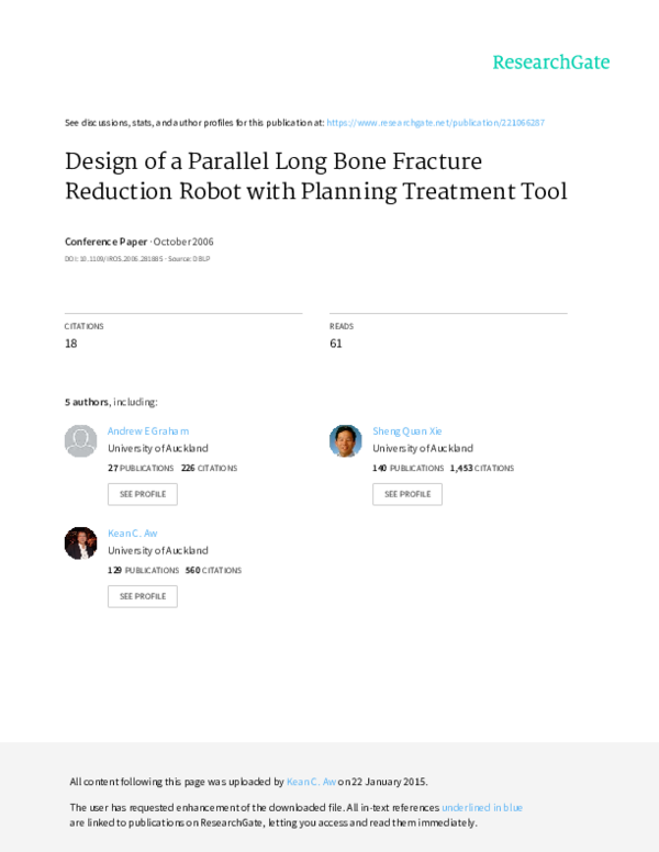 (PDF) Design of a Parallel Long Bone Fracture Reduction Robot with ...
