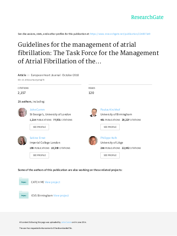 (PDF) guidelines: Guidelines for the management of atrial fibrillation ...