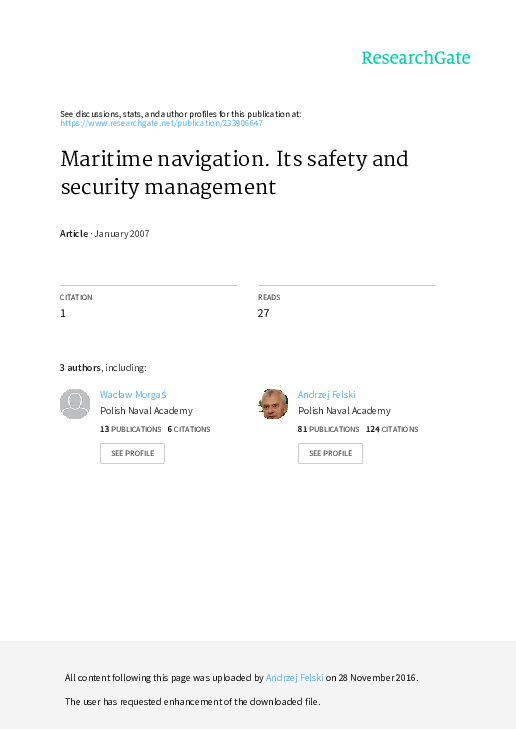 (PDF) Maritime navigation. Its safety and security management