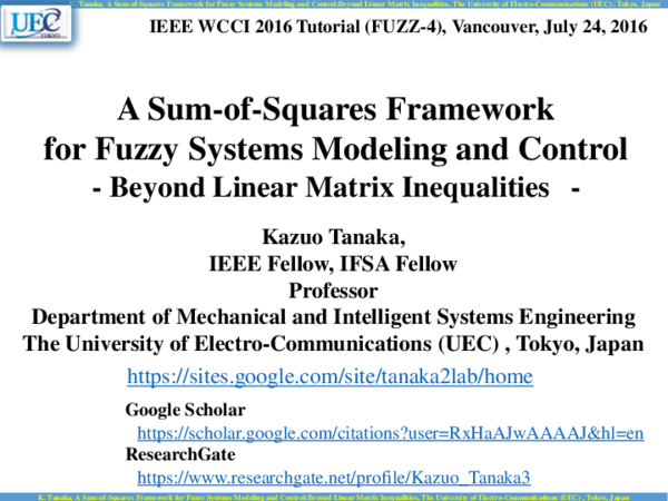 (PDF) A Sum-of-Squares Framework for Fuzzy Systems Modeling and Control -Beyond Linear Matrix ...