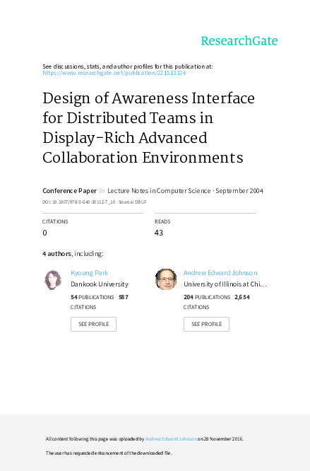 (PDF) Design of Awareness Interface for Distributed Teams in Display-Rich Advanced Collaboration ...