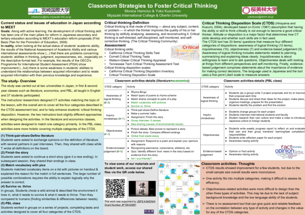 (PDF) Classroom Strategies to Foster Critical Thinking