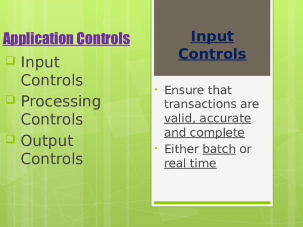 (PPT) Application Controls