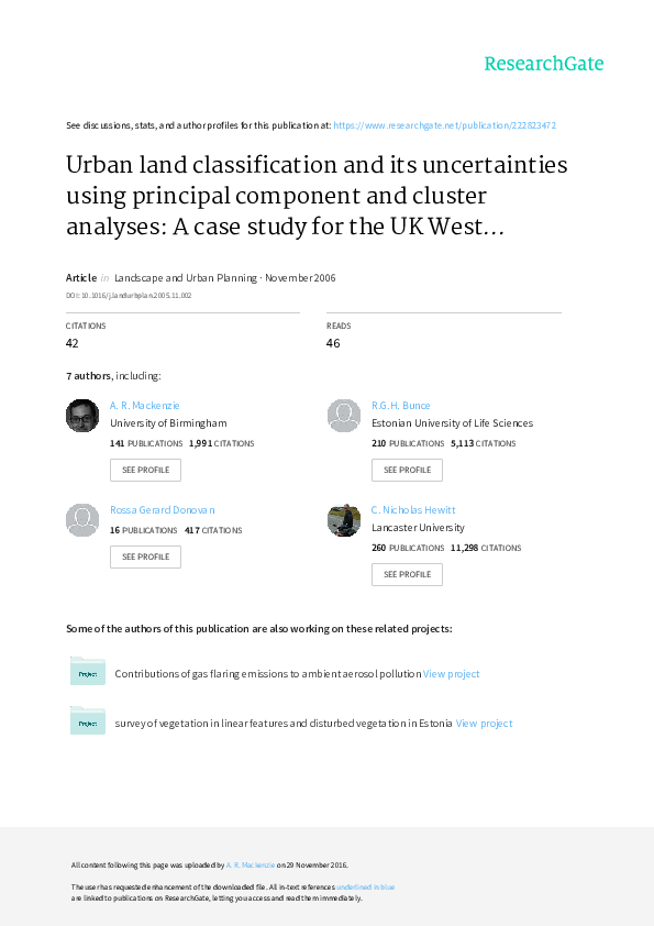 (PDF) Urban land classification and its uncertainties using principal ...