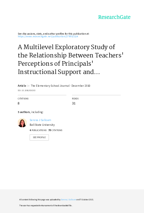 (PDF) A Multilevel Exploratory Study of the Relationship Between ...
