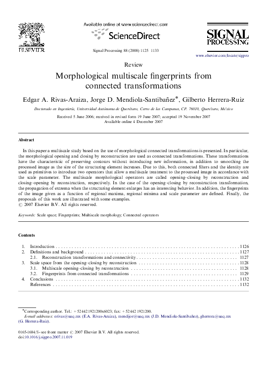 (PDF) Morphological multiscale fingerprints from connected transformations