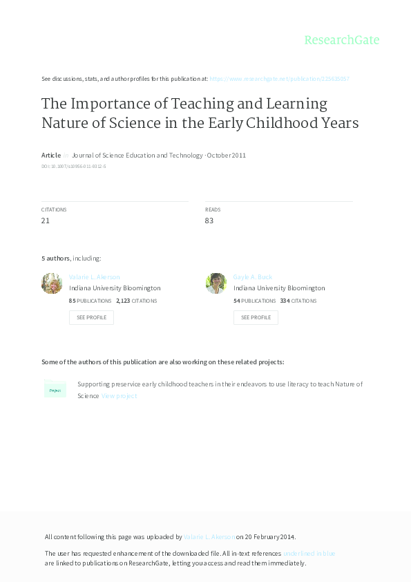 (PDF) The Importance of Teaching and Learning Nature of Science in the ...