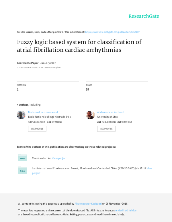 Pdf Fuzzy Logic Based System For Classification Of Atrial