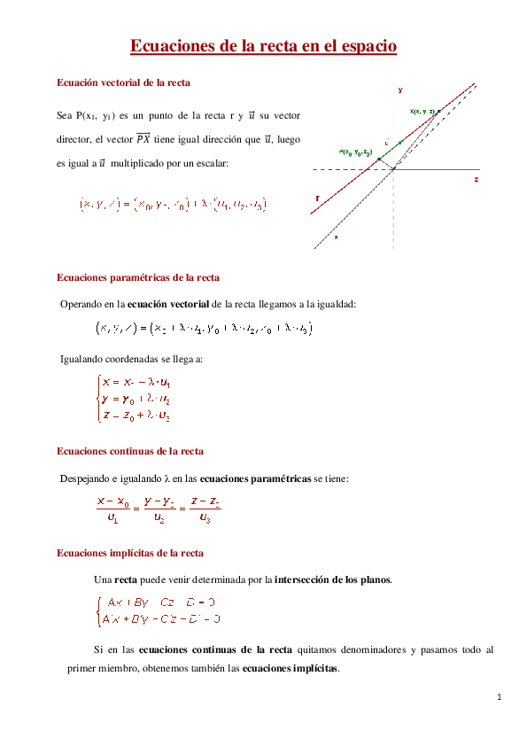 (PDF) Ecuación vectorial de la recta