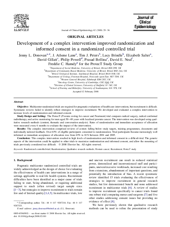 (PDF) Development of a complex intervention improved randomization and informed consent in a ...