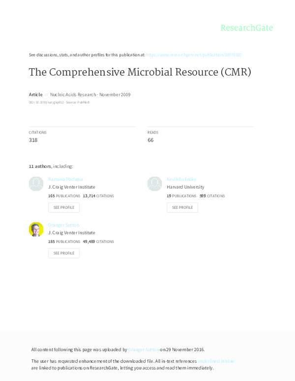 (PDF) The comprehensive microbial resource