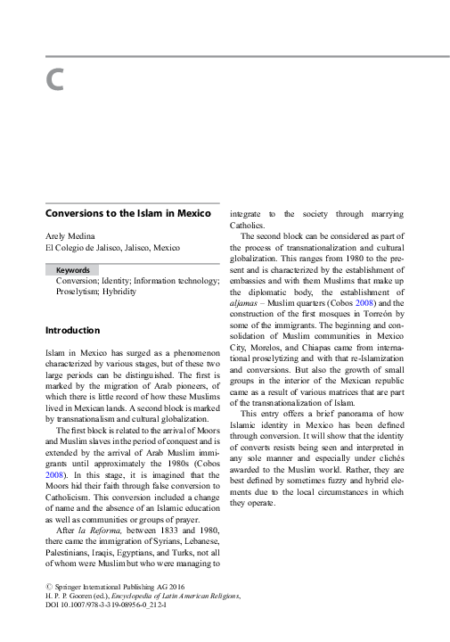 (PDF) Conversion to islam in Mexico