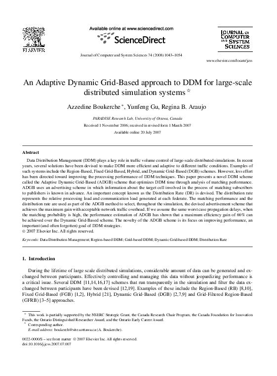 Pdf An Adaptive Dynamic Grid Based Approach To Ddm For Large Scale