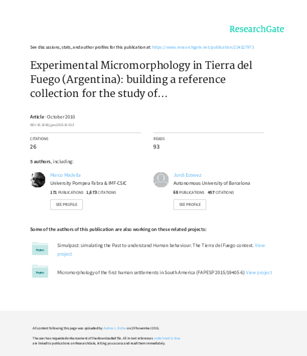 (PDF) An experimental approach for archeological soil micromorphology ...