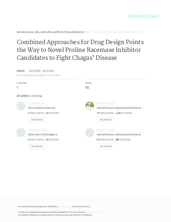 (PDF) Combined Approaches for Drug Design Points the Way to Novel ...