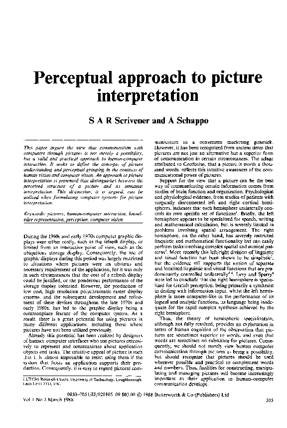 (PDF) Perceptual approach to picture interpretation