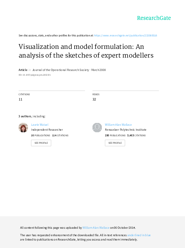 Pdf Visualization And Model Formulation An Analysis Of The Sketches Of Expert Modellers