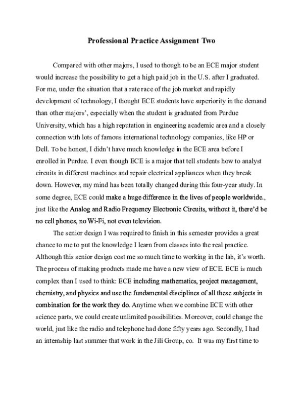 (DOC) Professional Practice Assignment Two