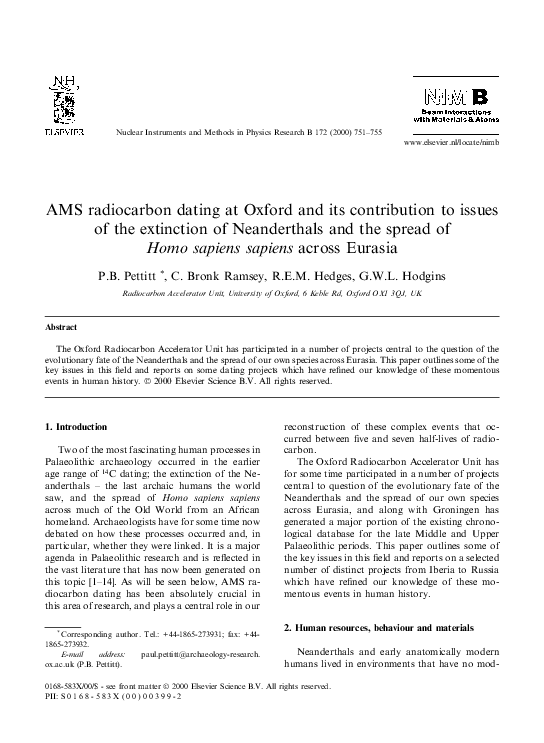 (PDF) AMS radiocarbon dating at Oxford and its contribution to issues ...
