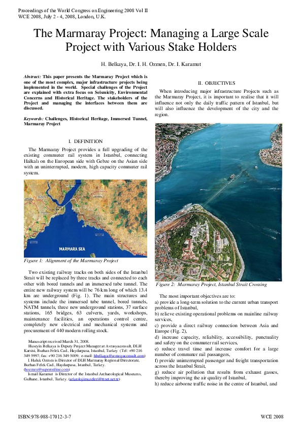 (PDF) The Marmaray Project: Managing a Large Scale Project with Various ...