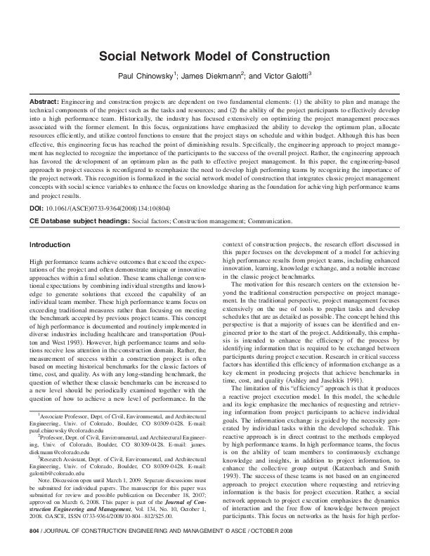 (PDF) Social network model of construction