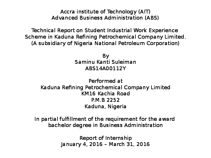 (PPT) TECHNICAL REPORT ON STUDENT INDUSTRIAL WORK EXPERIENCE SCHEME