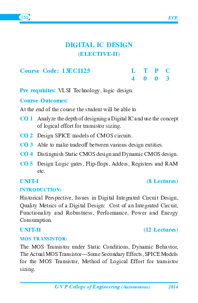 (PDF) DIGITAL IC DESIGN (ELECTIVE-II