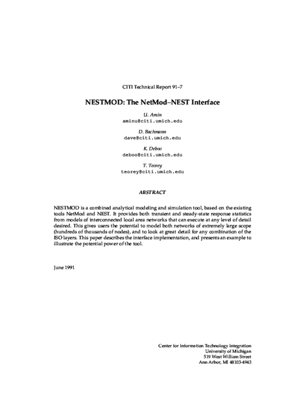 (PDF) Nestmod: the NetMod-NEST interface