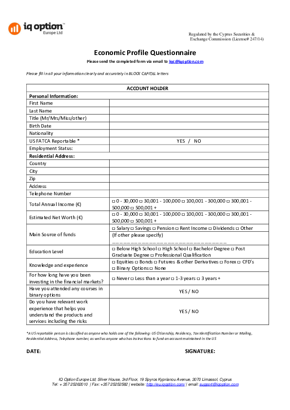 (PDF) Economic Profile Questionnaire DATE: SIGNATURE | Trung Hoang ...