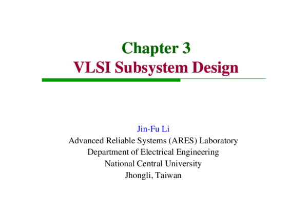 (PDF) VLSI Subsystem Design for M Tech ECE AND ETC