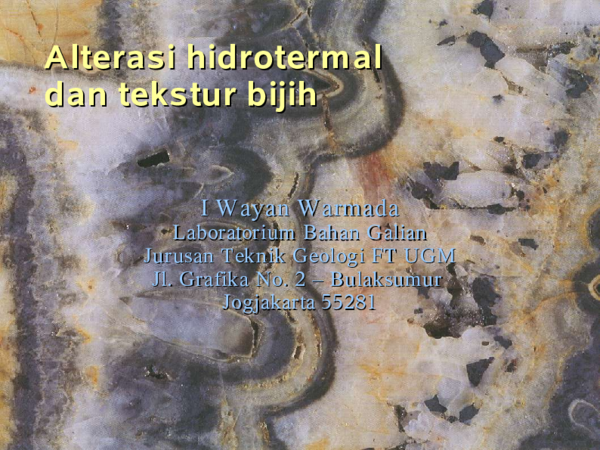 (PDF) Alterasi hidrotermal dan tekstur bijih