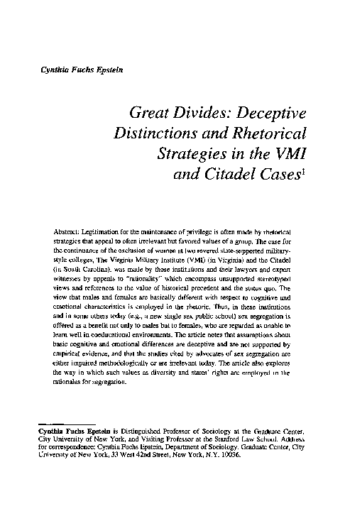 (PDF) Great divides: Deceptive distinctions and rhetorical strategies ...