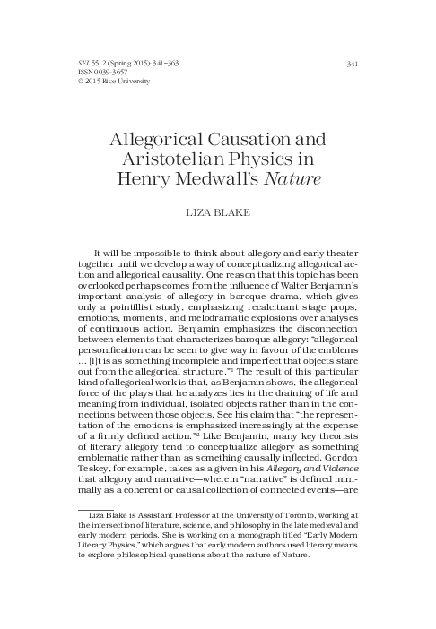 (PDF) “Allegorical Causation and Aristotelian Physics in Henry Medwall ...