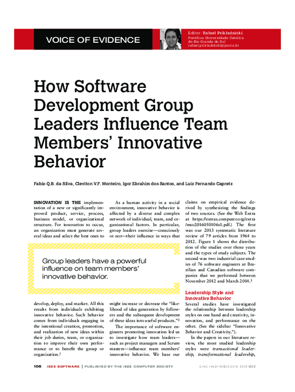 (PDF) How Software Development Group Leaders Influence Team Members ...