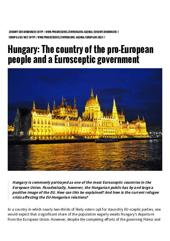 (PDF) Hungary: The country of the pro-European people and a Eurosceptic ...