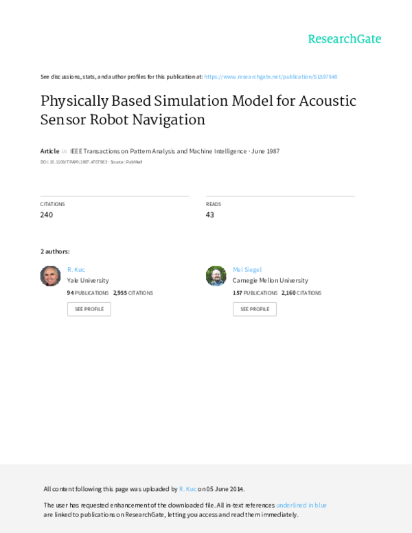 (PDF) Physically Based Simulation Model for Acoustic Sensor Robot Navigation
