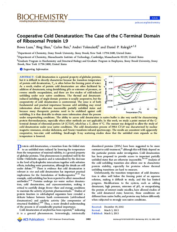 (PDF) Cooperative Cold Denaturation: The Case of the C‑Terminal Domain ...