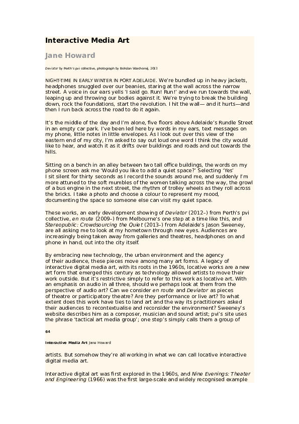 (DOC) Interactive Media Art