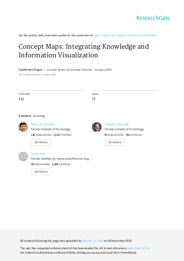 (PDF) Concept Maps: Integrating Knowledge and Information Visualization