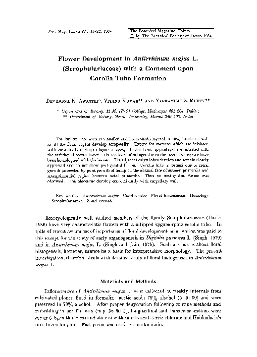 (PDF) Flower development in Antirrhinum majus L. (Scrophulariaceae ...