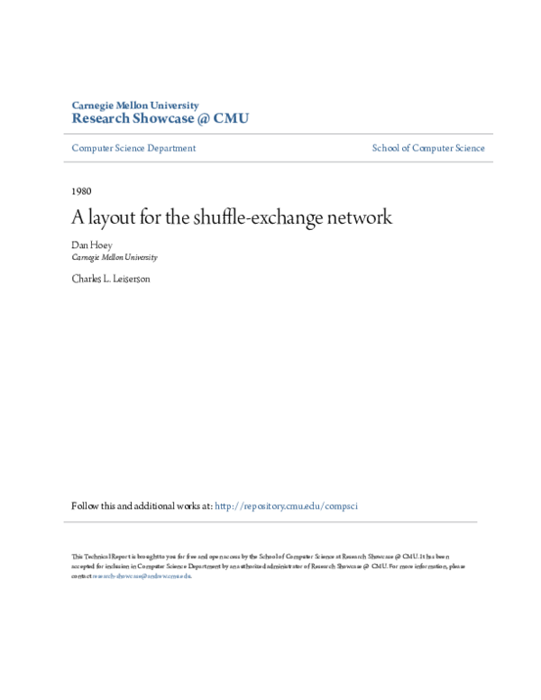 (PDF) A layout for the shuffle-exchange network