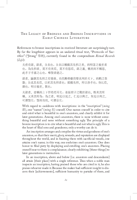 (PDF) The Legacy of Bronzes and Bronze Inscriptions in Early Chinese ...