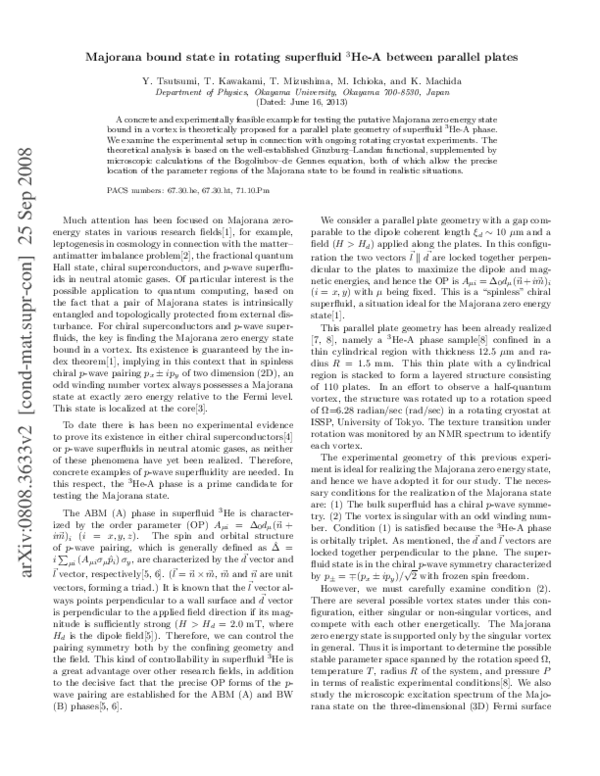 (PDF) Majorana Bound State in Rotating Superfluid He3-A between ...