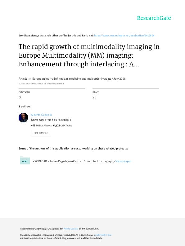 (PDF) The rapid growth of multimodality imaging in Europe Multimodality ...