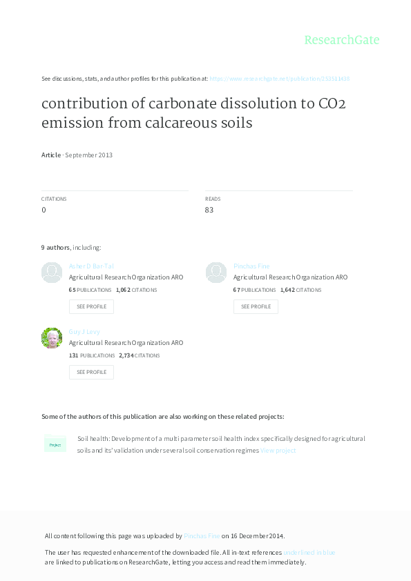 (PDF) contribution of carbonate dissolution to CO2 emission from ...