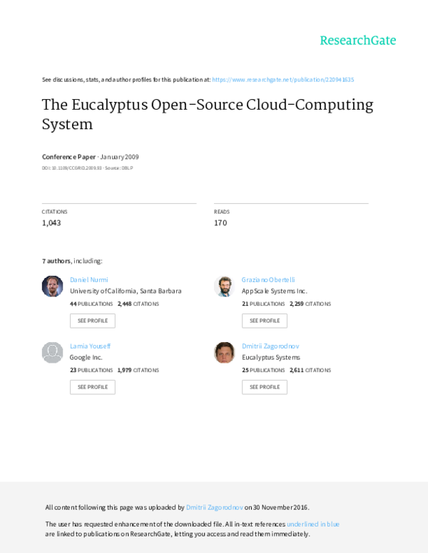 (PDF) The Eucalyptus Open-Source Cloud-Computing System