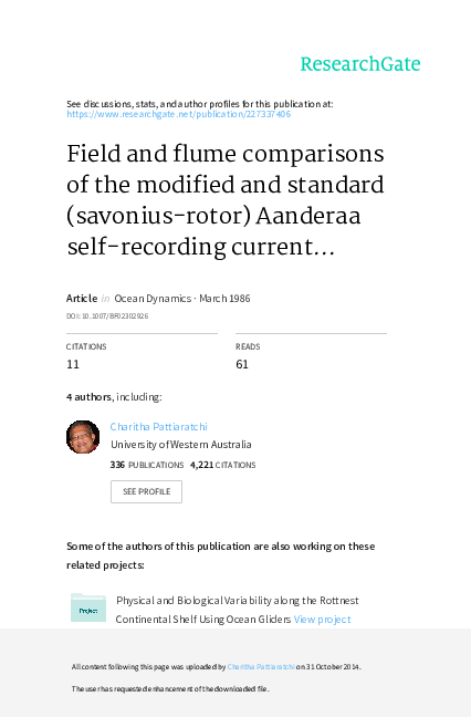 (PDF) Field and flume comparisons of the modified and standard ...
